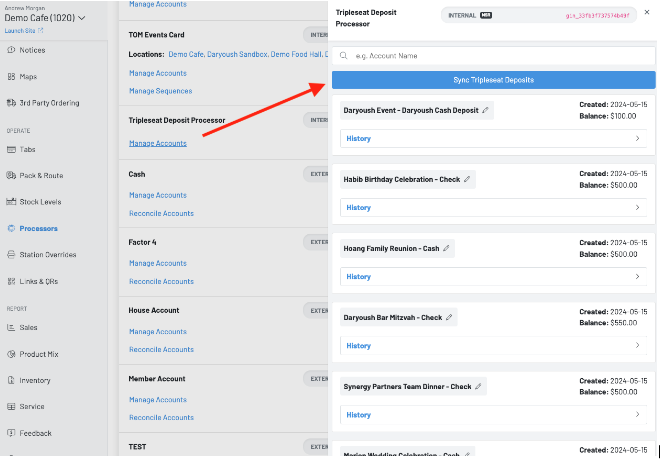 Event Deposit in TripleSeat
